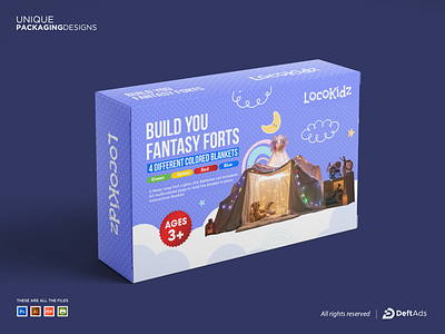 Box design for Kids toys by DeftAds for CleverTheories on Dribbble