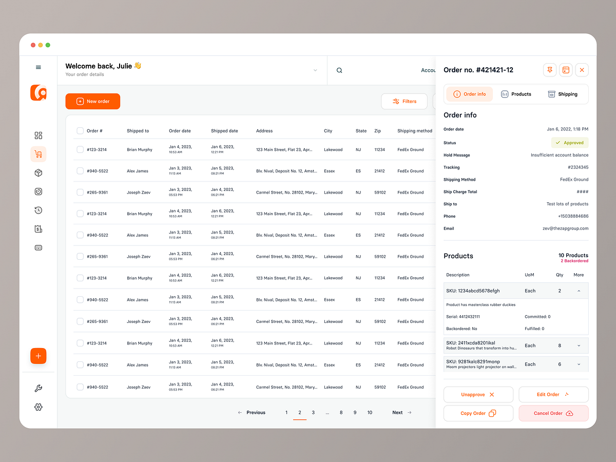 Delivery Pro - Orders View by Bubu Dragos for ElevenSpace on Dribbble