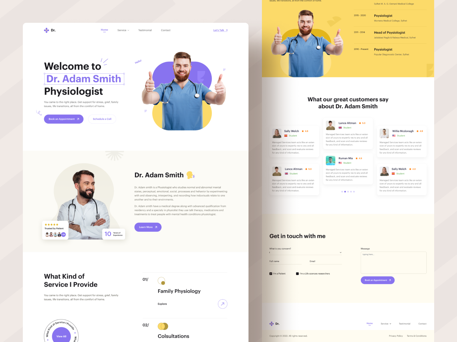Doctor Portfolio Landing Page by Sohidur Rahman on Dribbble