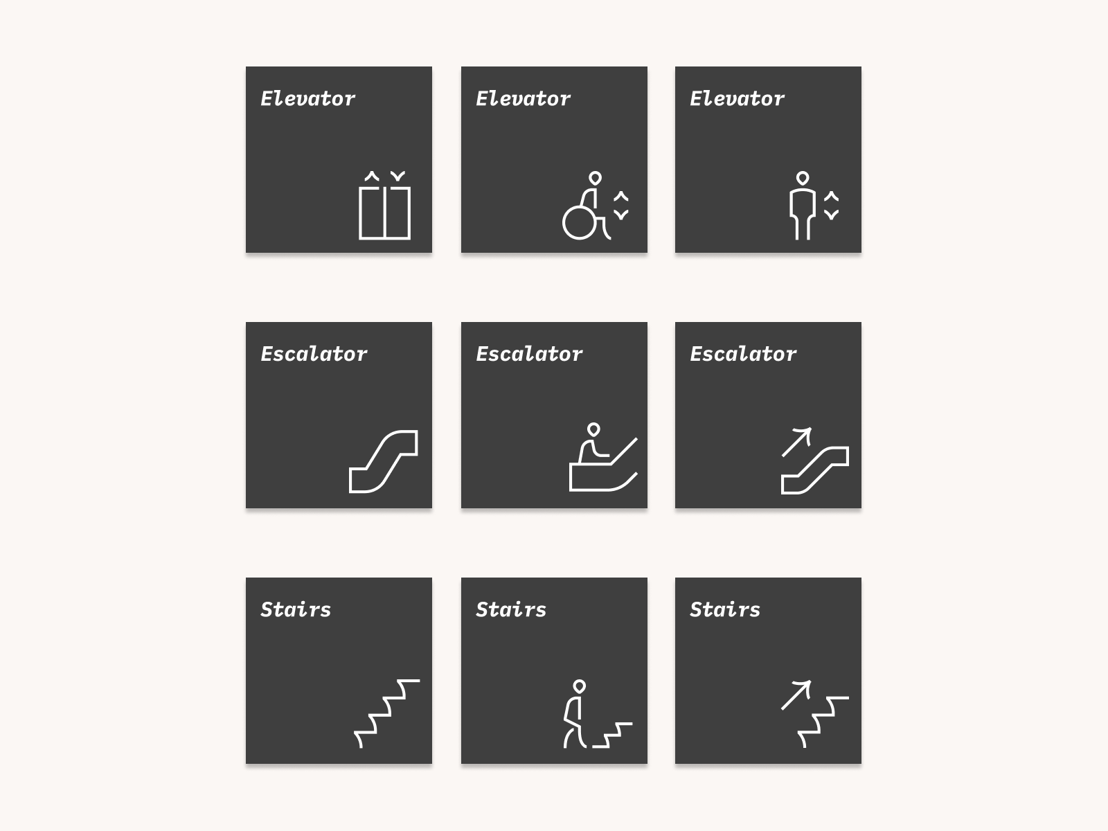 Signages using Guidance Icons by Streamlinehq on Dribbble
