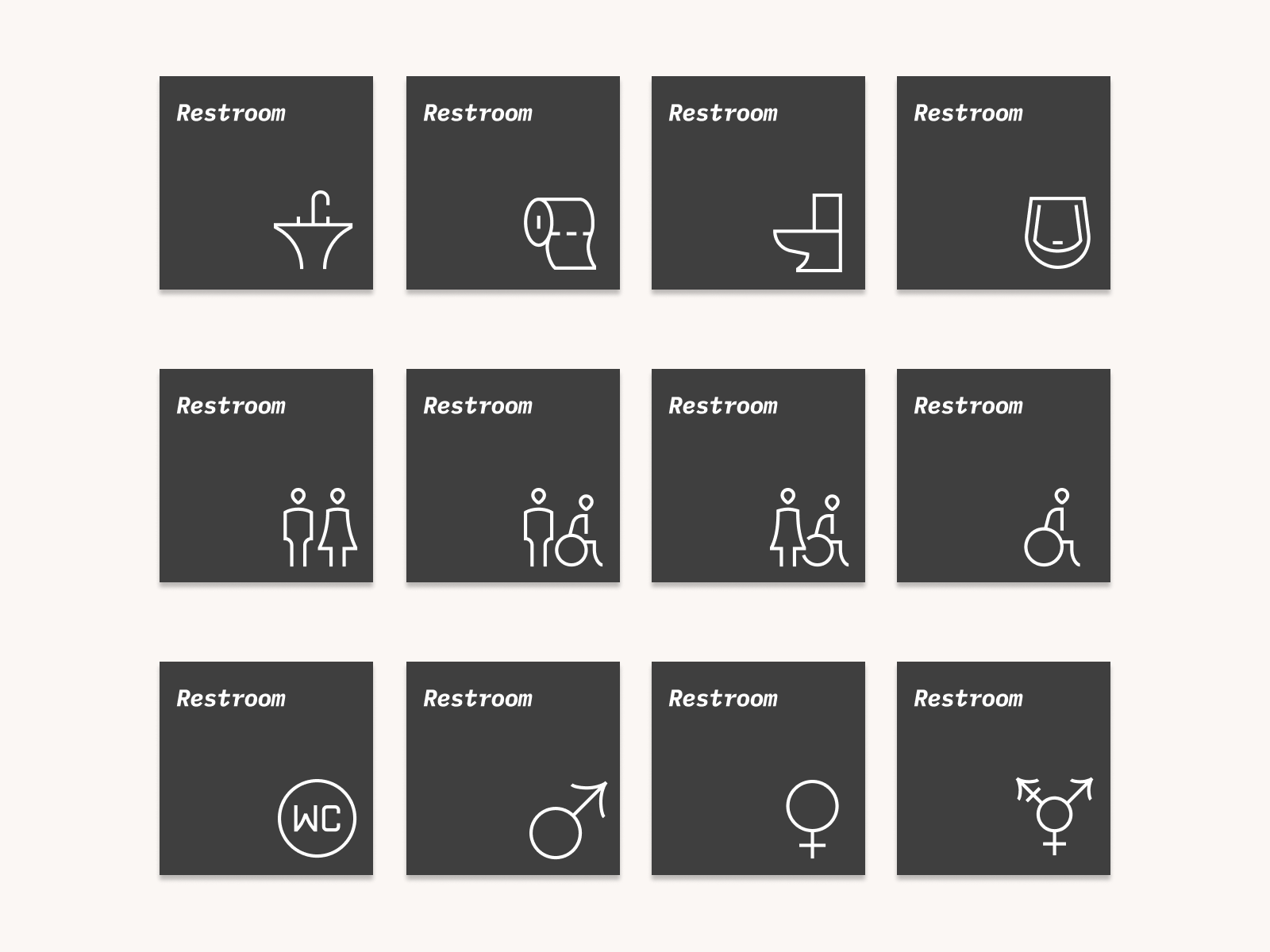 Signages using Guidance Icons by Streamlinehq on Dribbble