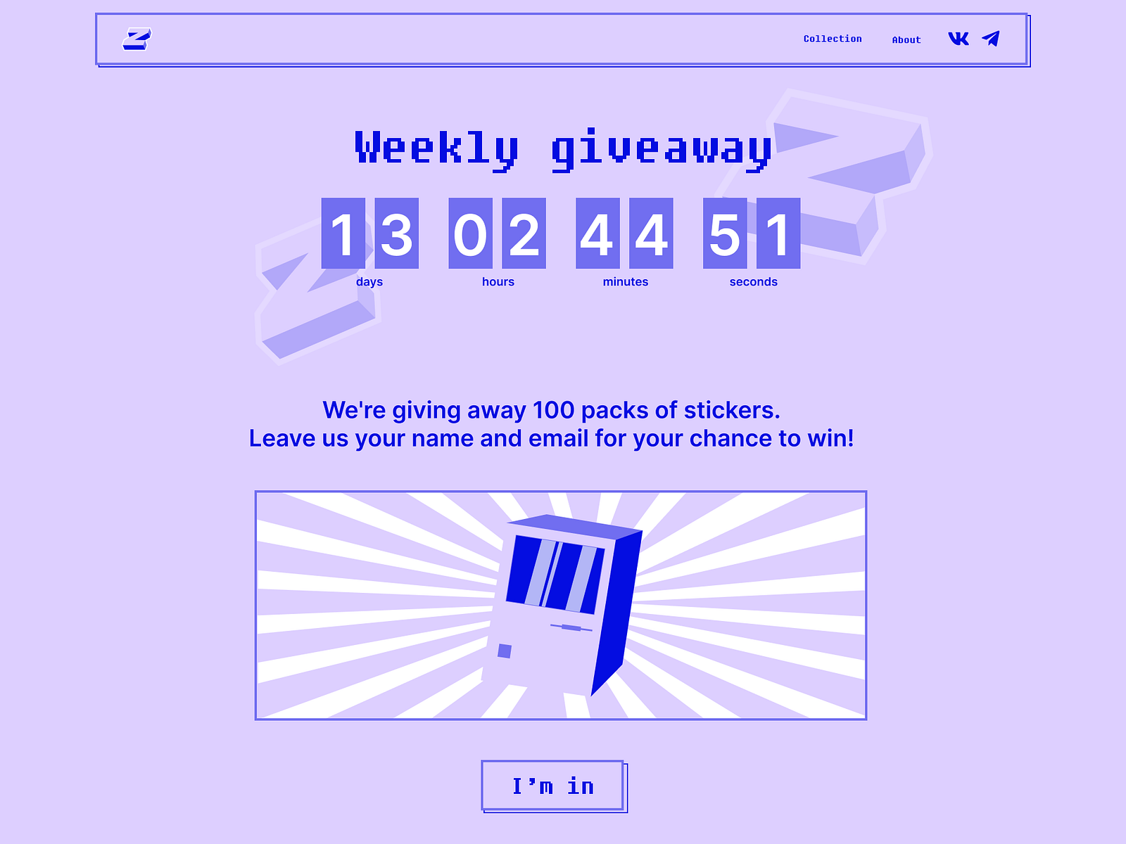 giveaway page example by Artem on Dribbble