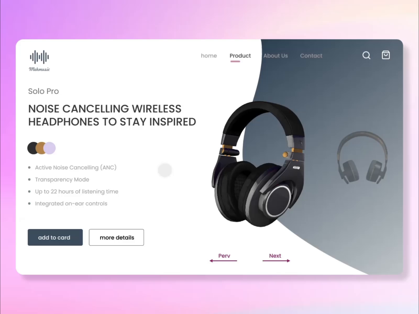 Headphone Landing Page Concept By Mehrdad Afshar On Dribbble 