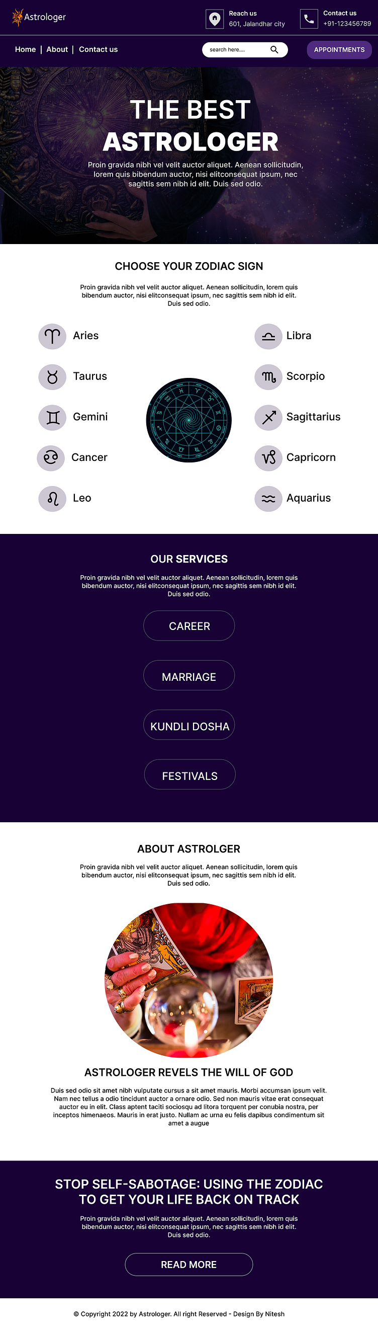 Astrology Website Design by Nitesh kumar on Dribbble
