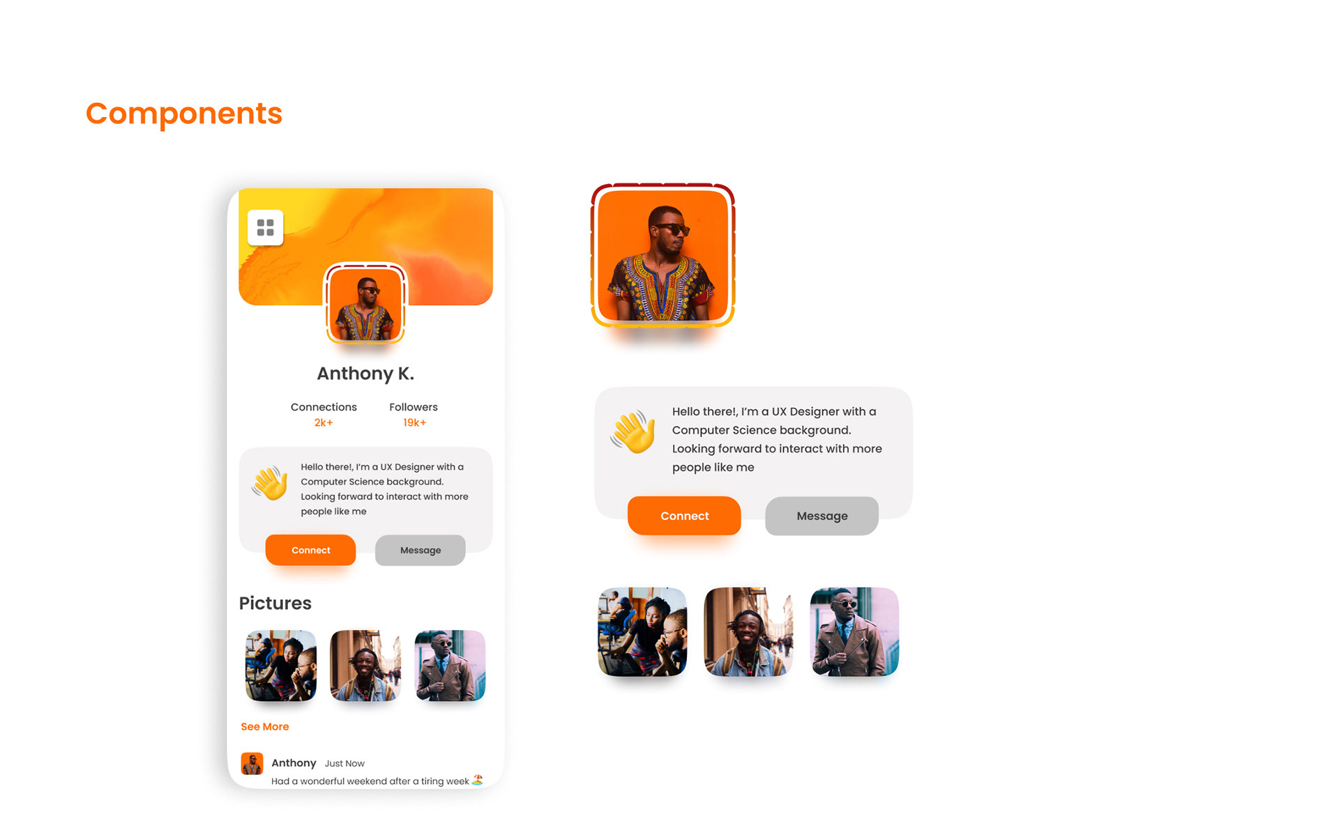 Social Media Profile UI Design by Muhammad Ubaid Ullah on Dribbble