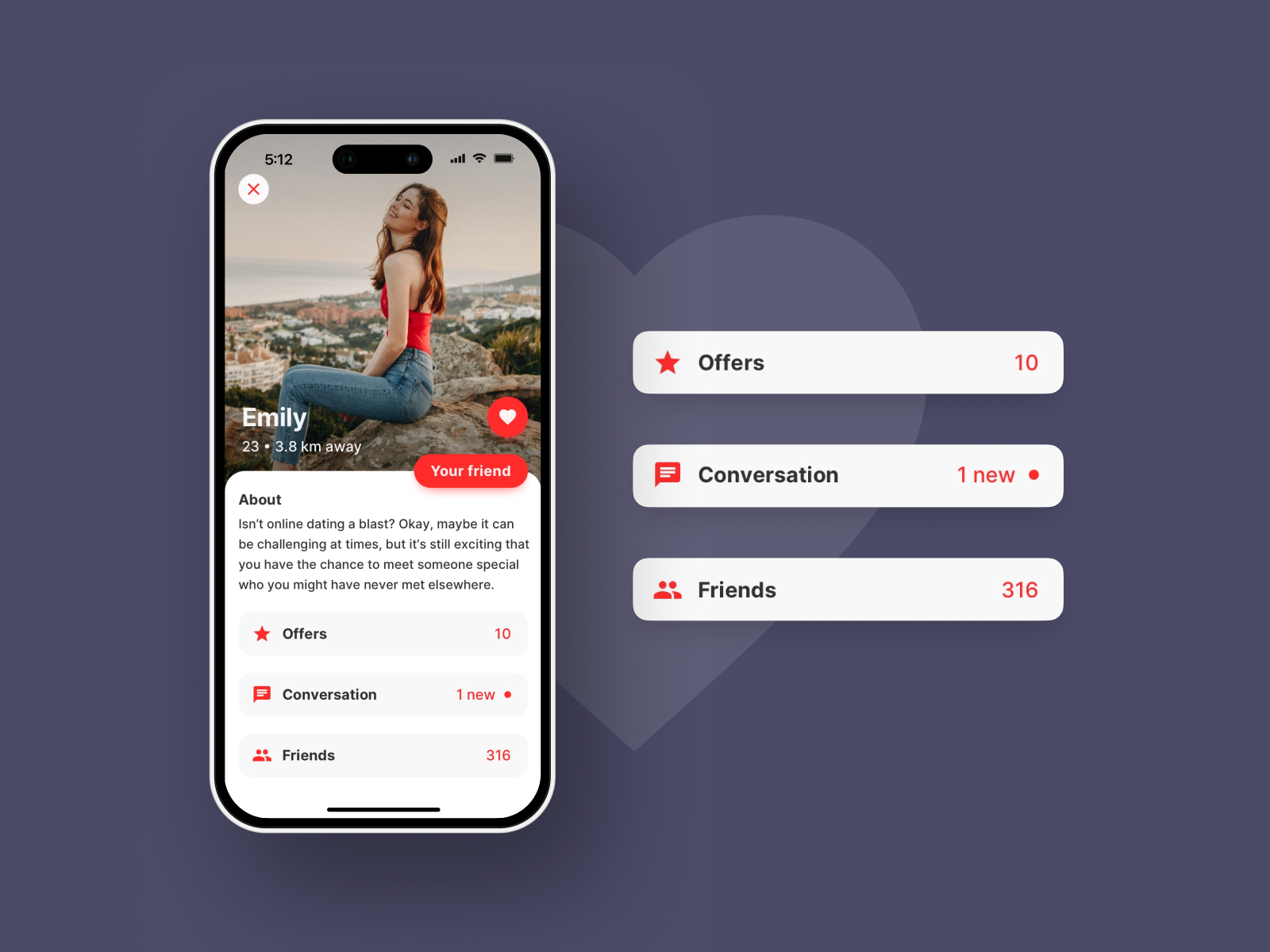 Dating App | Mobile App Concept by Filip Staszek for FiveDotTwelve on ...
