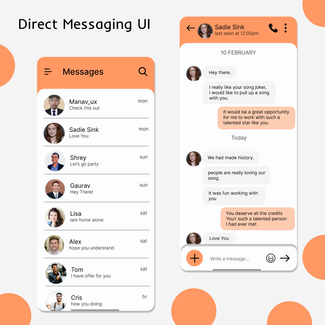 Direct Messaging UI Daily UI:13 by Manav Bansal on Dribbble Direct Messaging UI Daily UI:13 by Manav Bansal on Dribbble