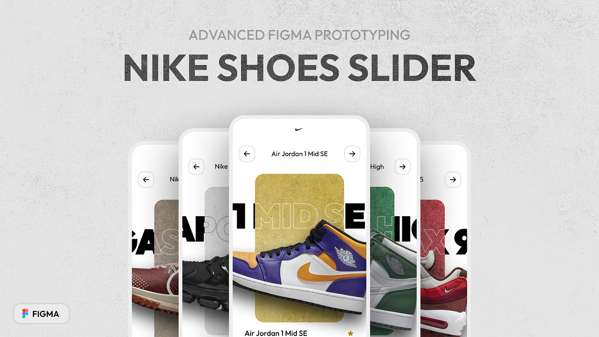 fancy carousel interaction in figma (nike shoes) by Sina Kazemi on Dribbble