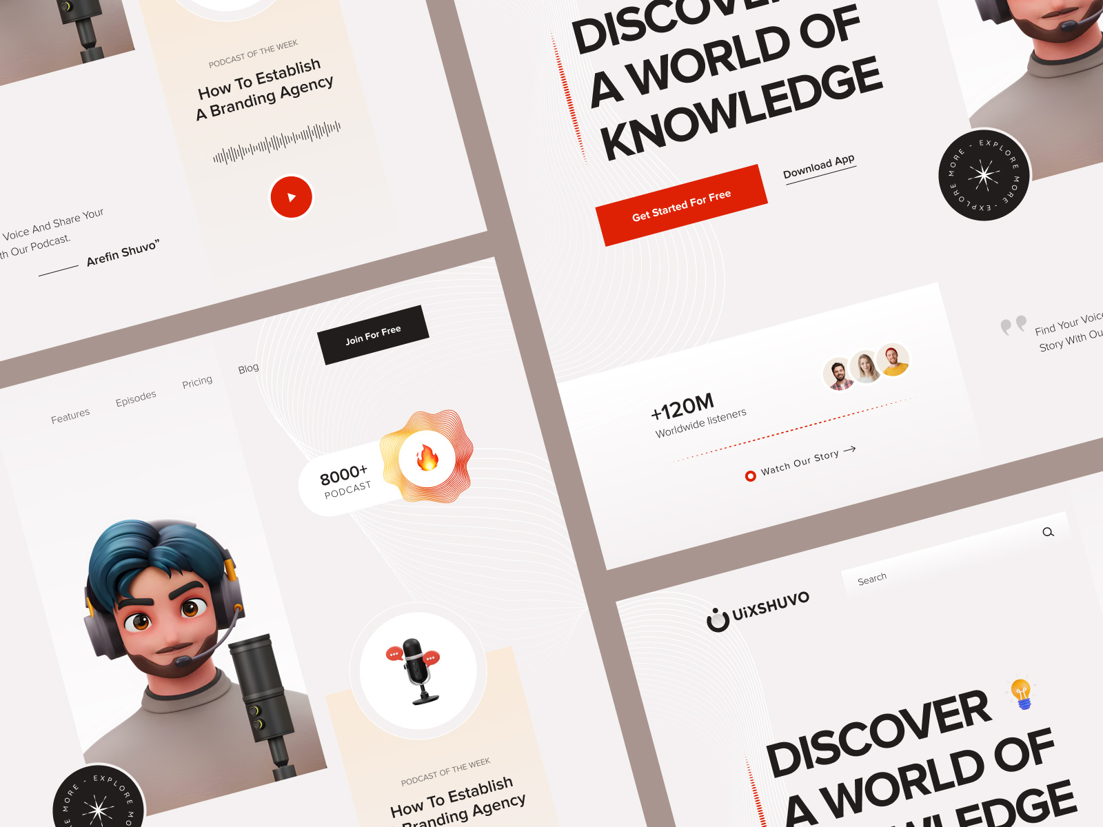 Podcast landing Page UI by Uix Shuvo on Dribbble