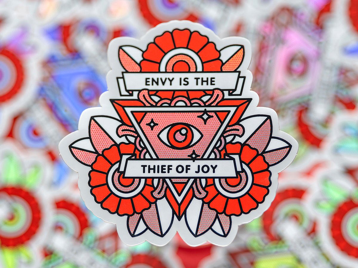 Envy is the Theif of Joy Sticker by Lisa Champ on Dribbble