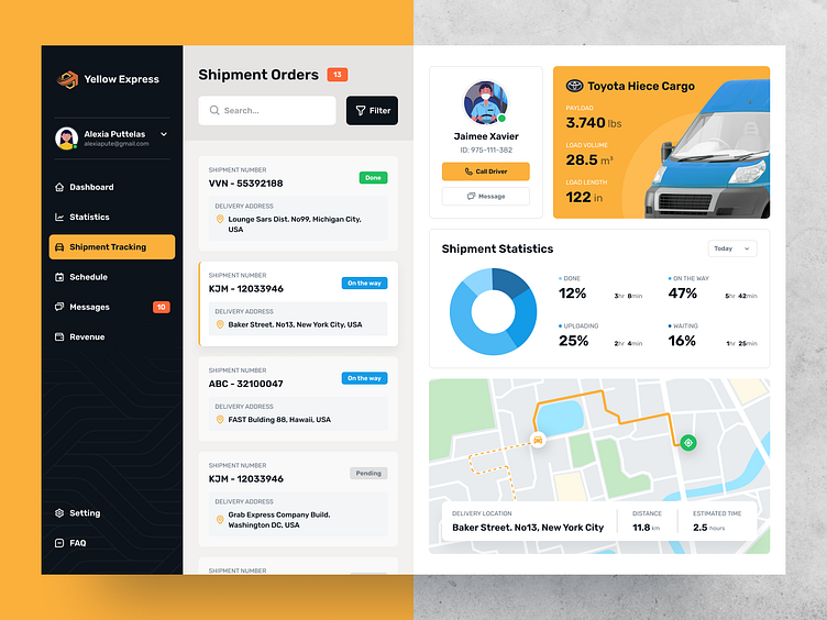 Cargo Delivery Dashboard by Rizal Gradian for Vektora on Dribbble