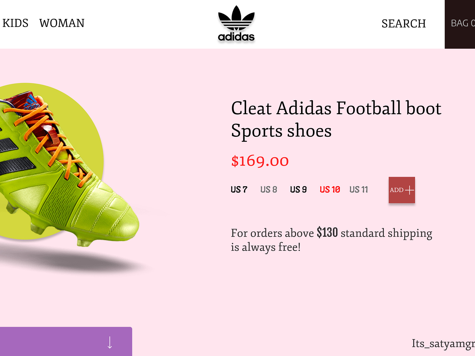 adidas ui by Satyam kumar on Dribbble