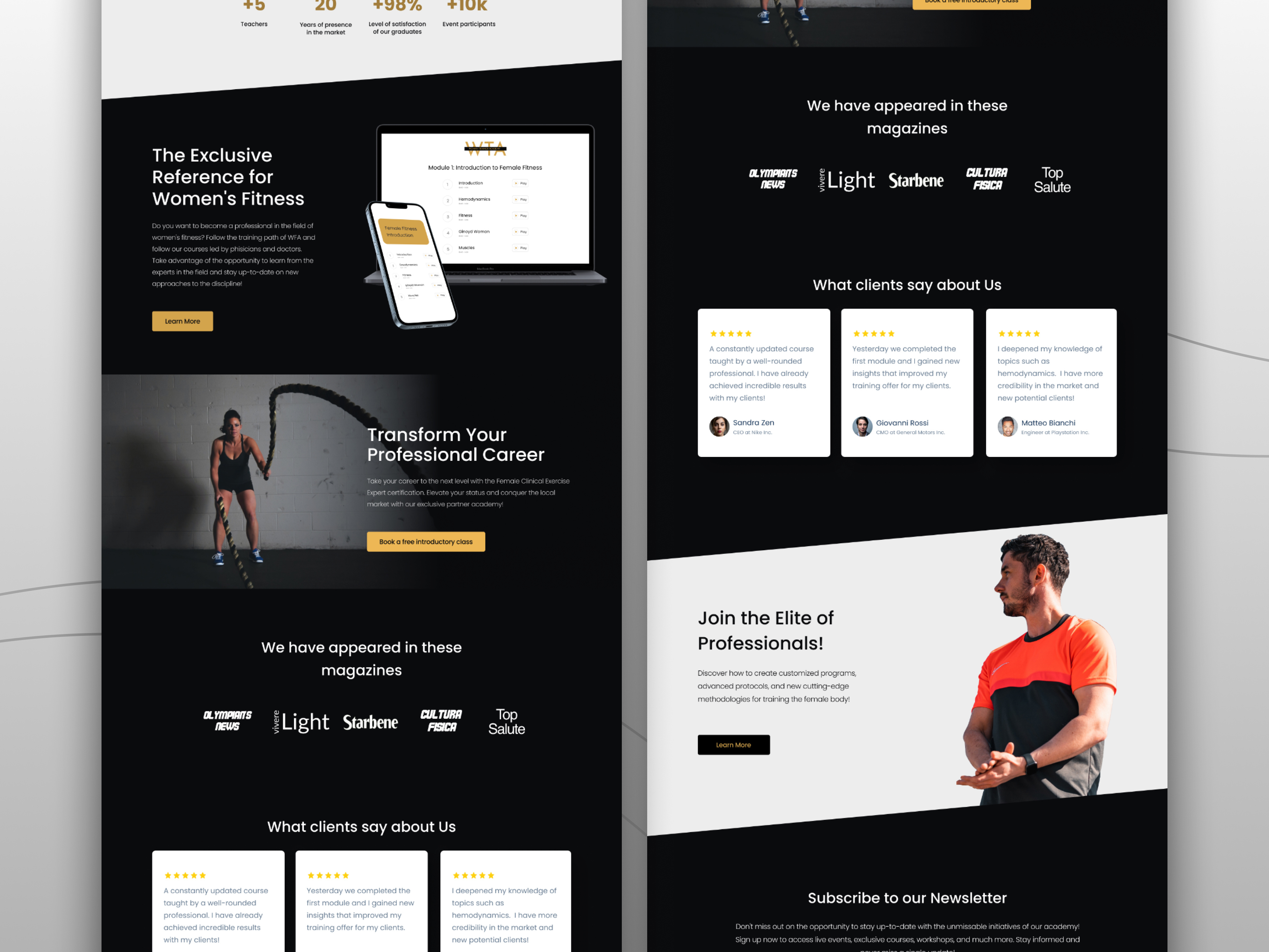 WTA - Women's Fitness Academy by Michael Web Creation on Dribbble