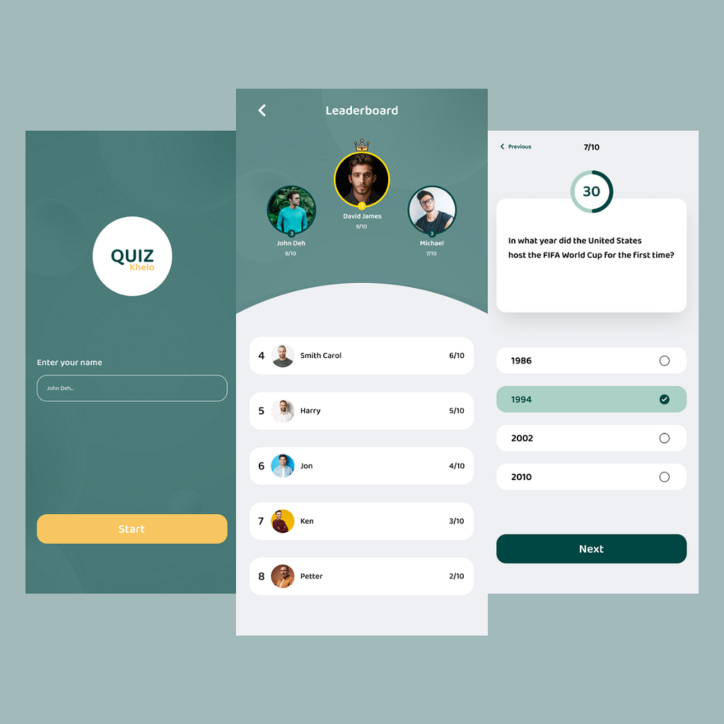 Quiz App by Kapil Joshi on Dribbble