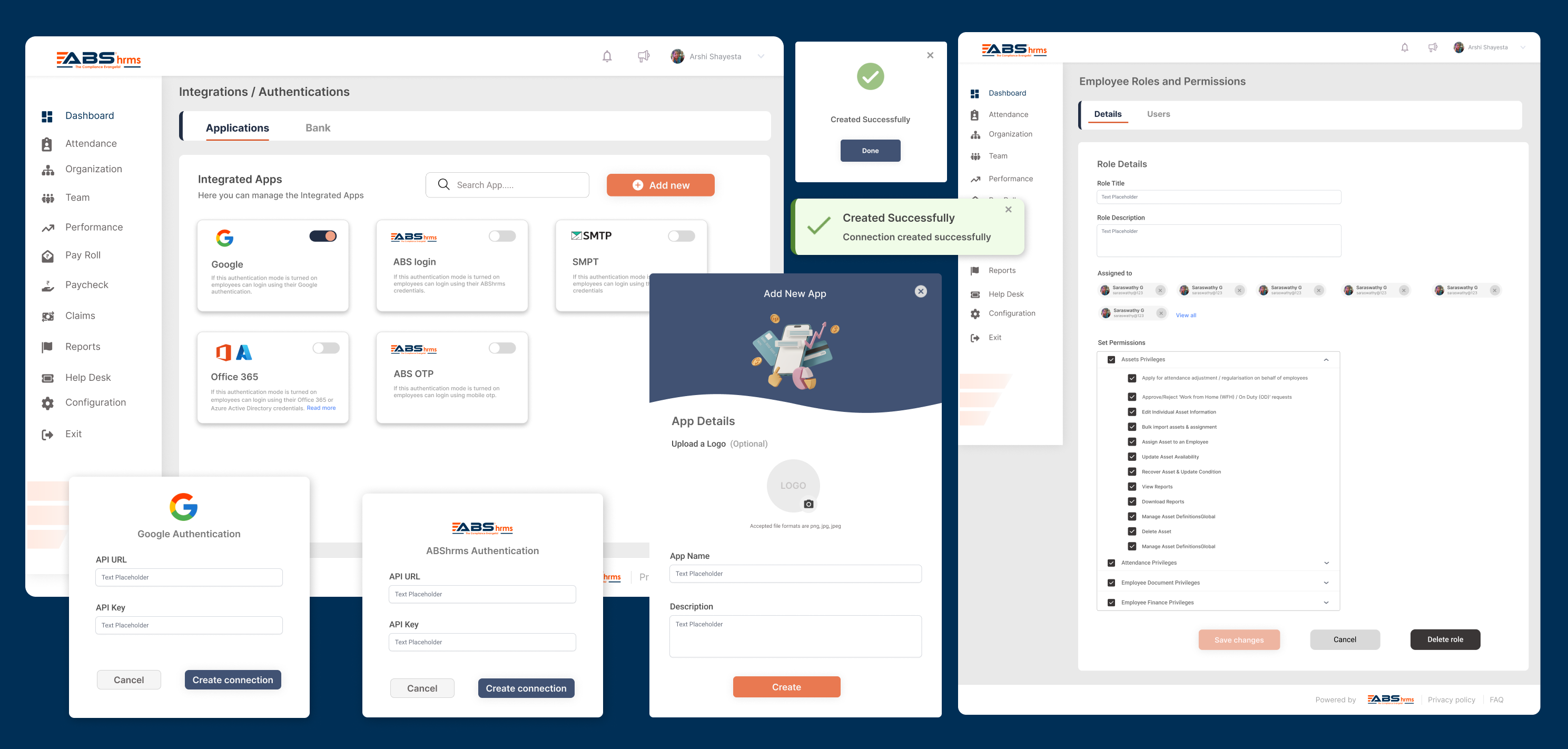HRMS Software_Web Design_Emp, Manager, Admin(settings) view by ...