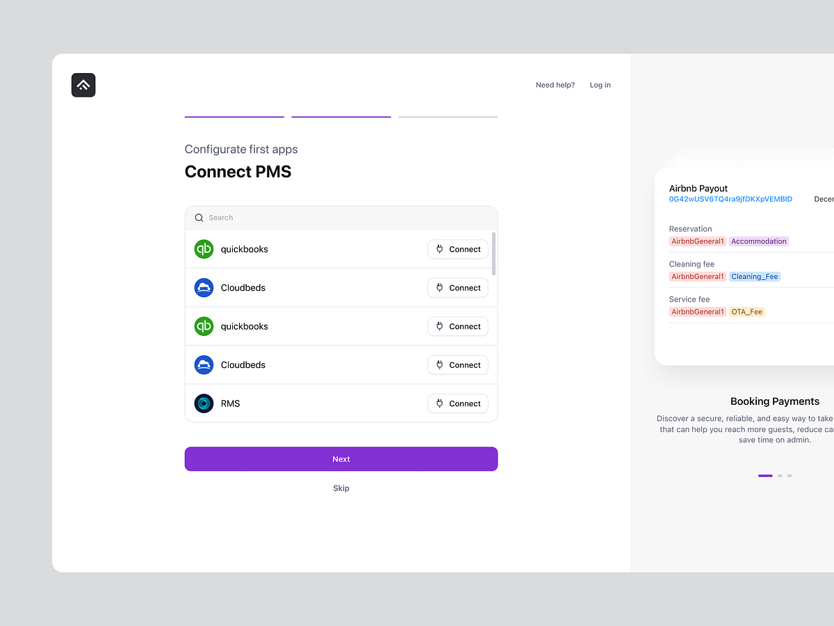 Connect PMS / Configuration by Kevin Dukkon on Dribbble