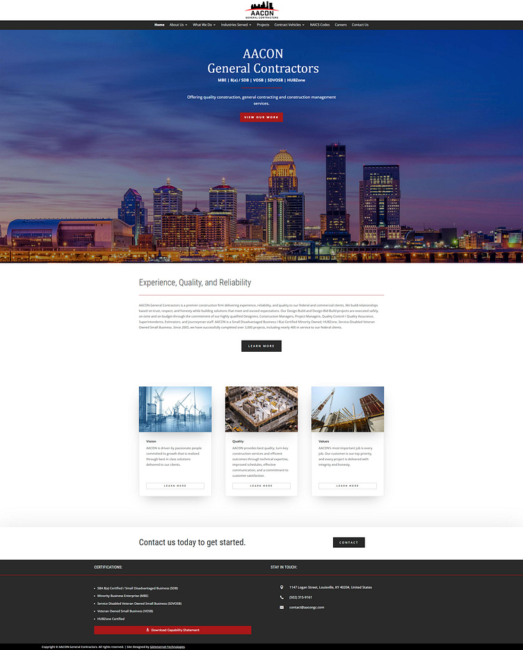 AACON General Contractors by Glimmernet Technologies on Dribbble