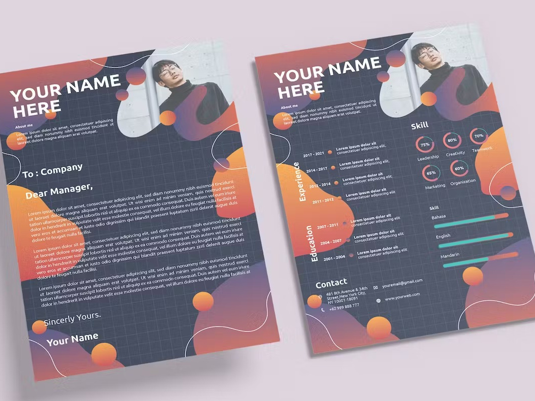 Gradient CV Resume by Design My CV on Dribbble