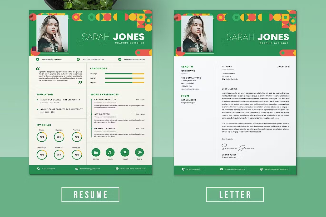Green Creative CV Template by Design My CV on Dribbble