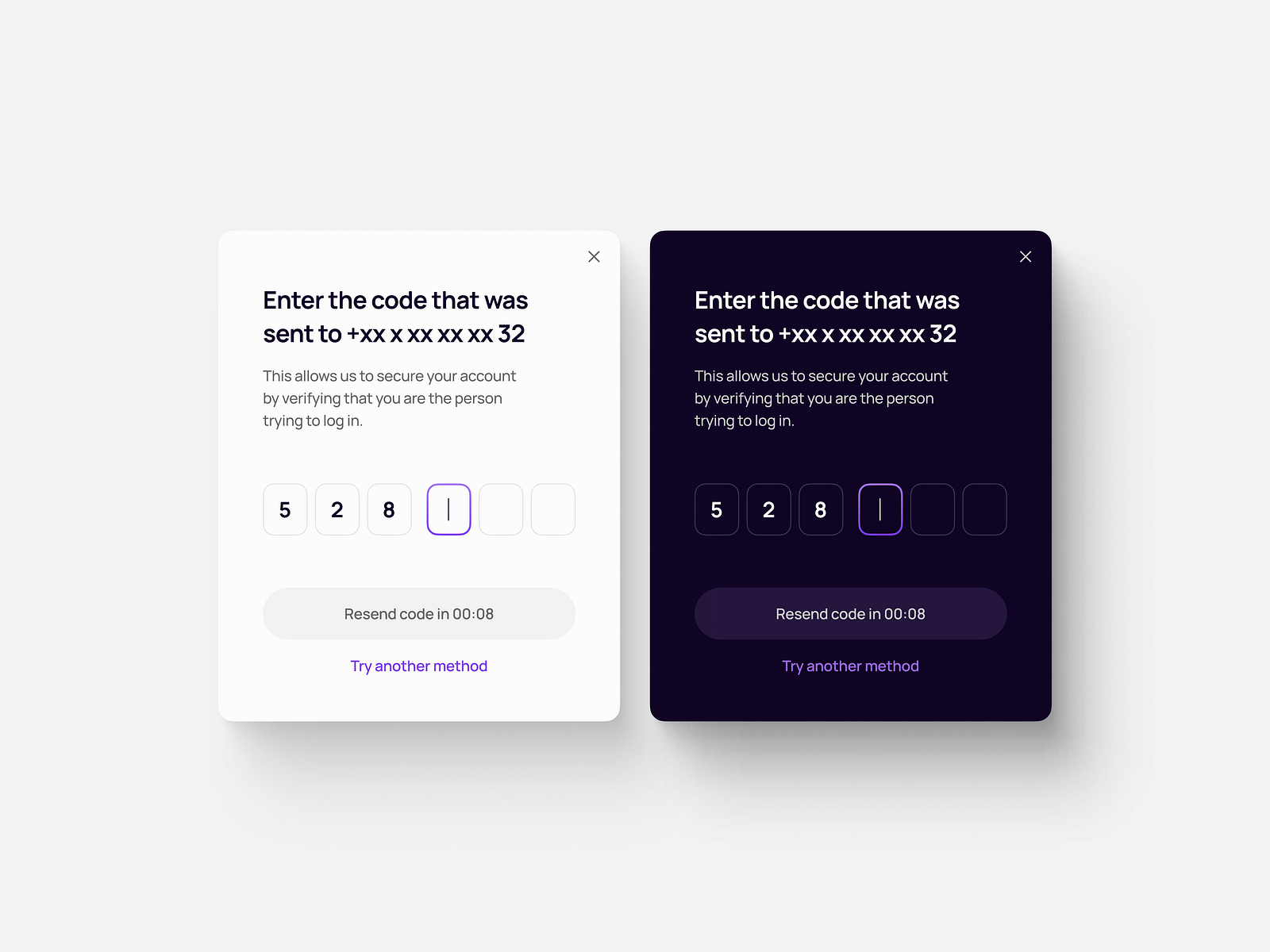Mobile Number Verification Modal by Bertrand on Dribbble