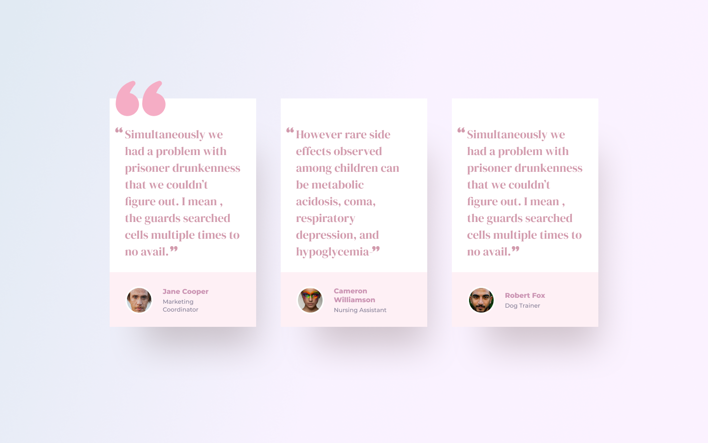 3 Testimonial Templates | Figma | Download by Serj Mikey on Dribbble