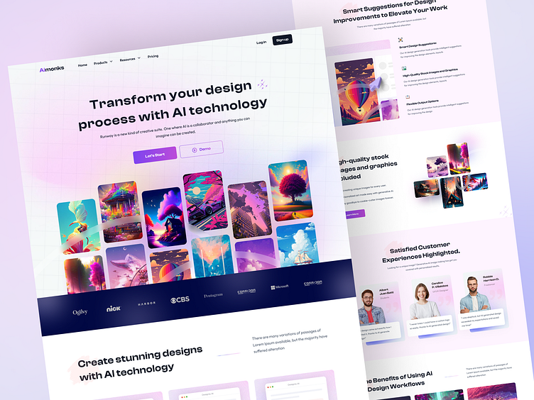 AI Image Generator Landing Page UI by Design Monks for Design Monks Inc ...