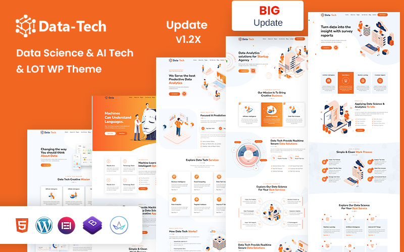 DataTech - Data Science & AI Tech And IOT WordPress Theme by Mohammad Liton Mia on Dribbble