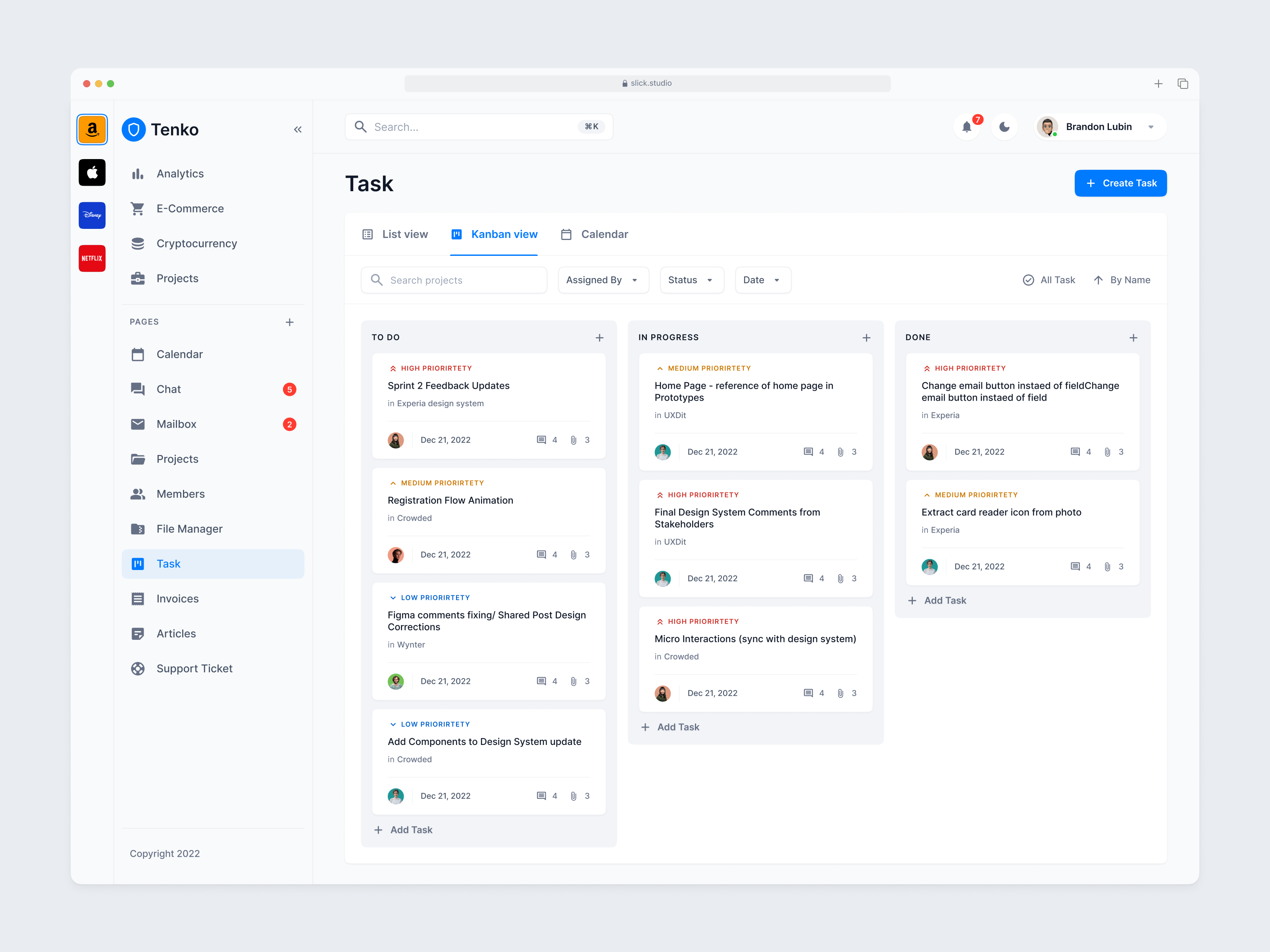 Task Management Product Sneak Peeks by Slick on Dribbble