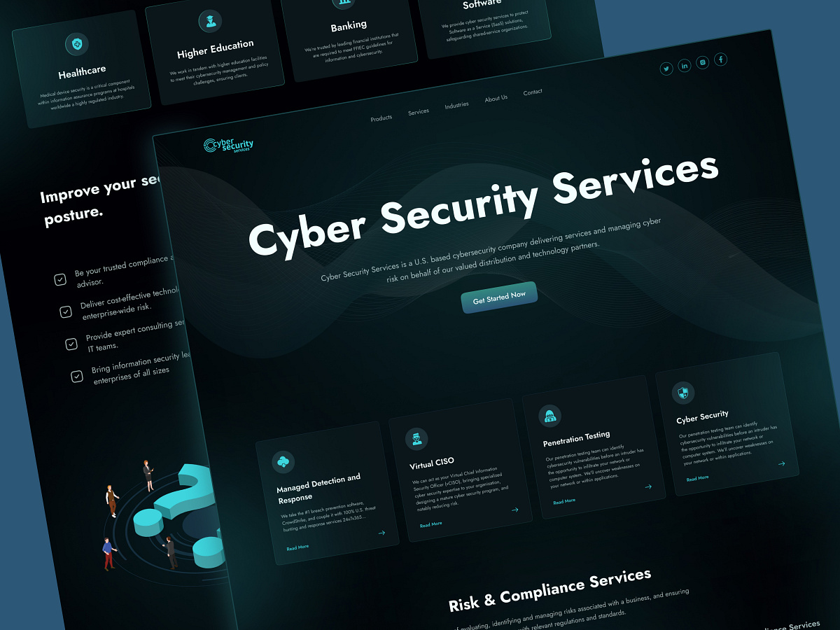 Cyber Security Services Landing Page by Sheikh Shovon on Dribbble
