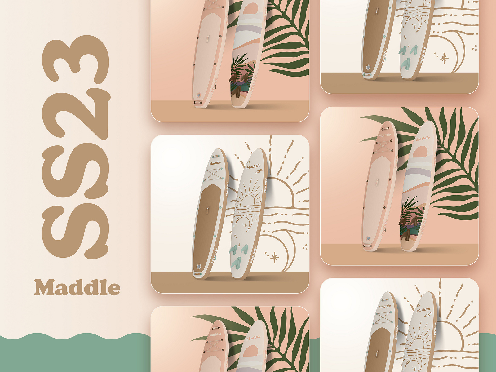 Paddle Board Summer Collection Designs by Darkroast.co on Dribbble