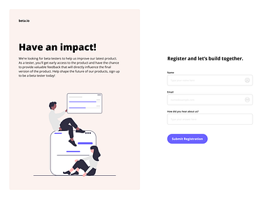 Beta Registration - Sign Up/Confirmation by wrowe on Dribbble