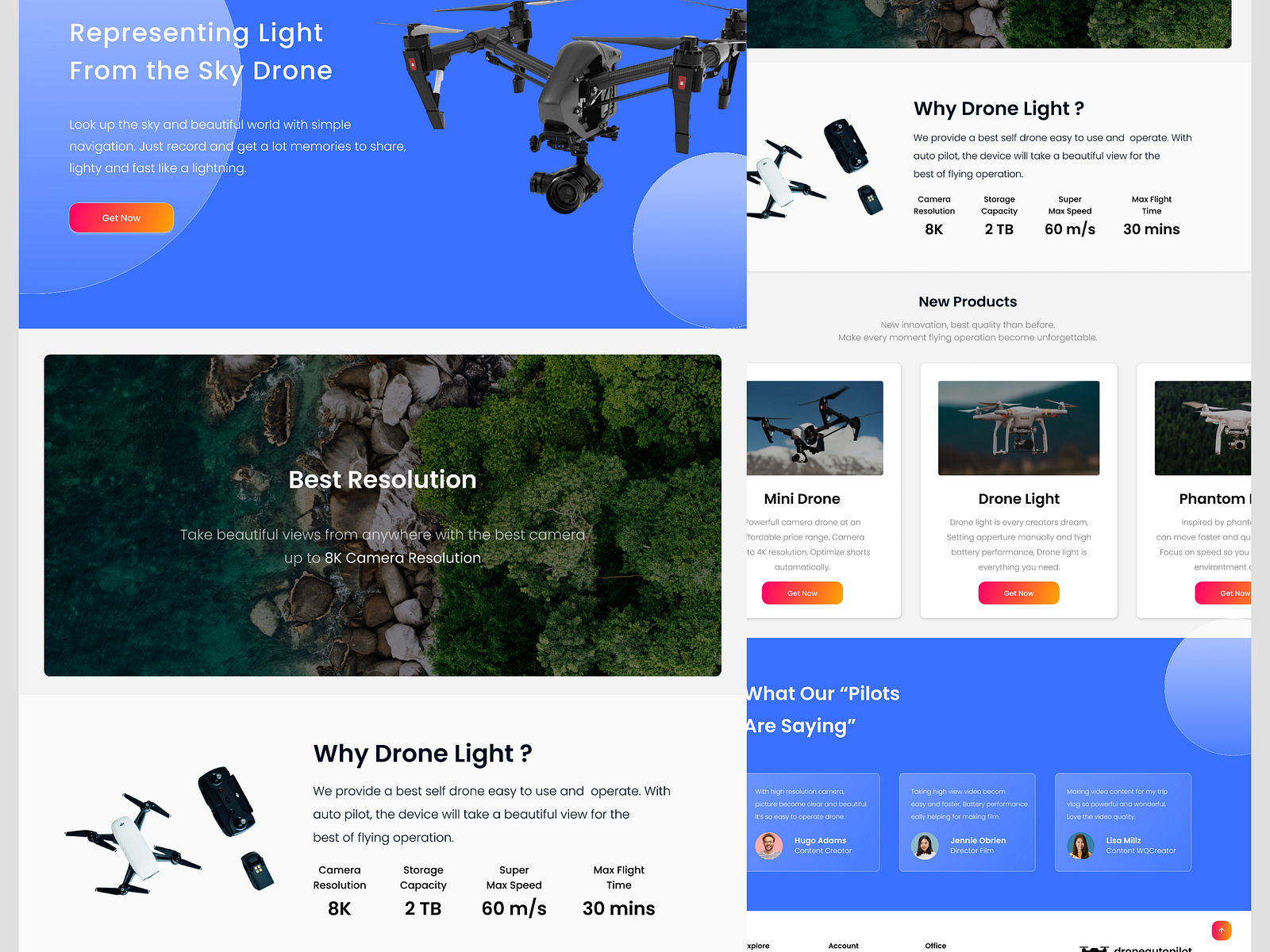 Landing Page Drone by Diki Ardi Junanda on Dribbble