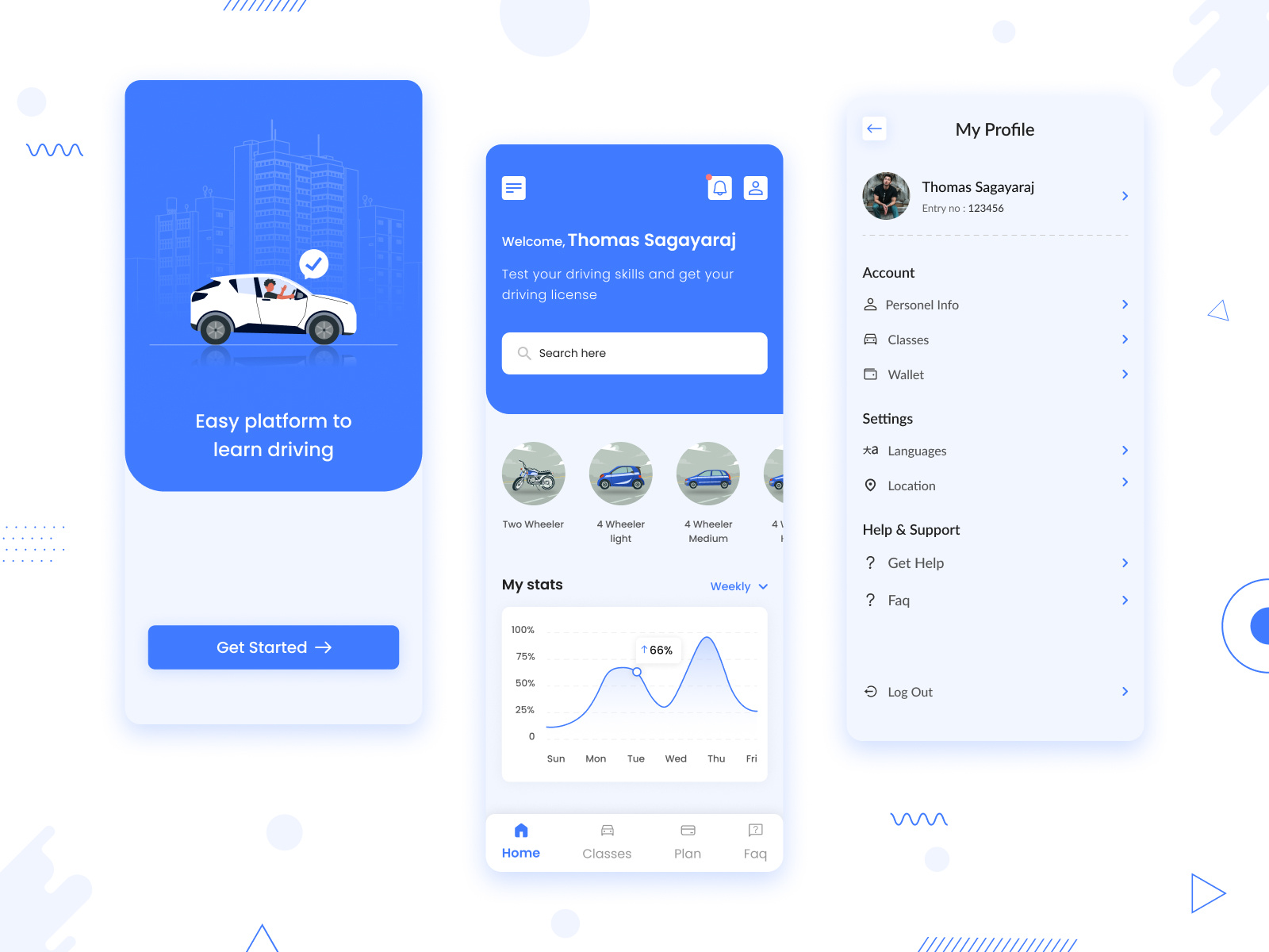 Driving School App - UI Interfaces by Azarz- UI on Dribbble