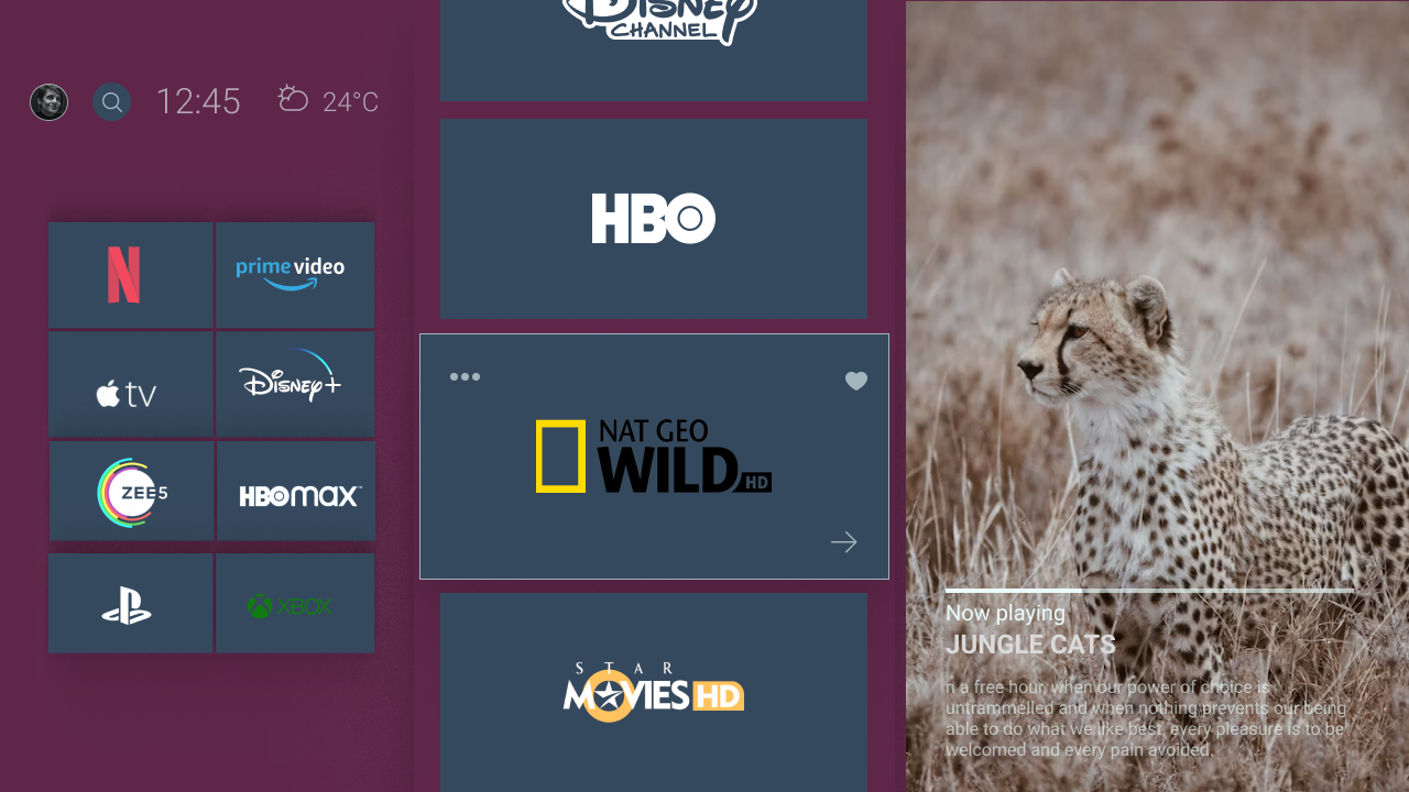 Smart TV UI design by Manu Madhav on Dribbble