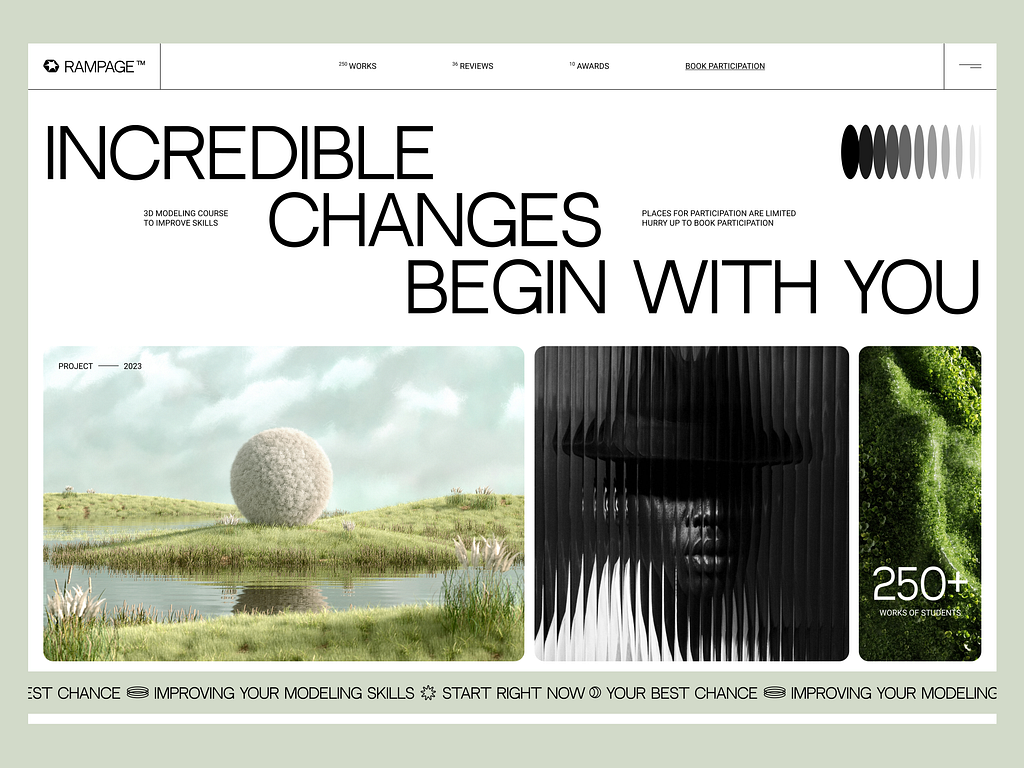 3D Modeling course Landing page concept by Denis Verholomchuk on Dribbble
