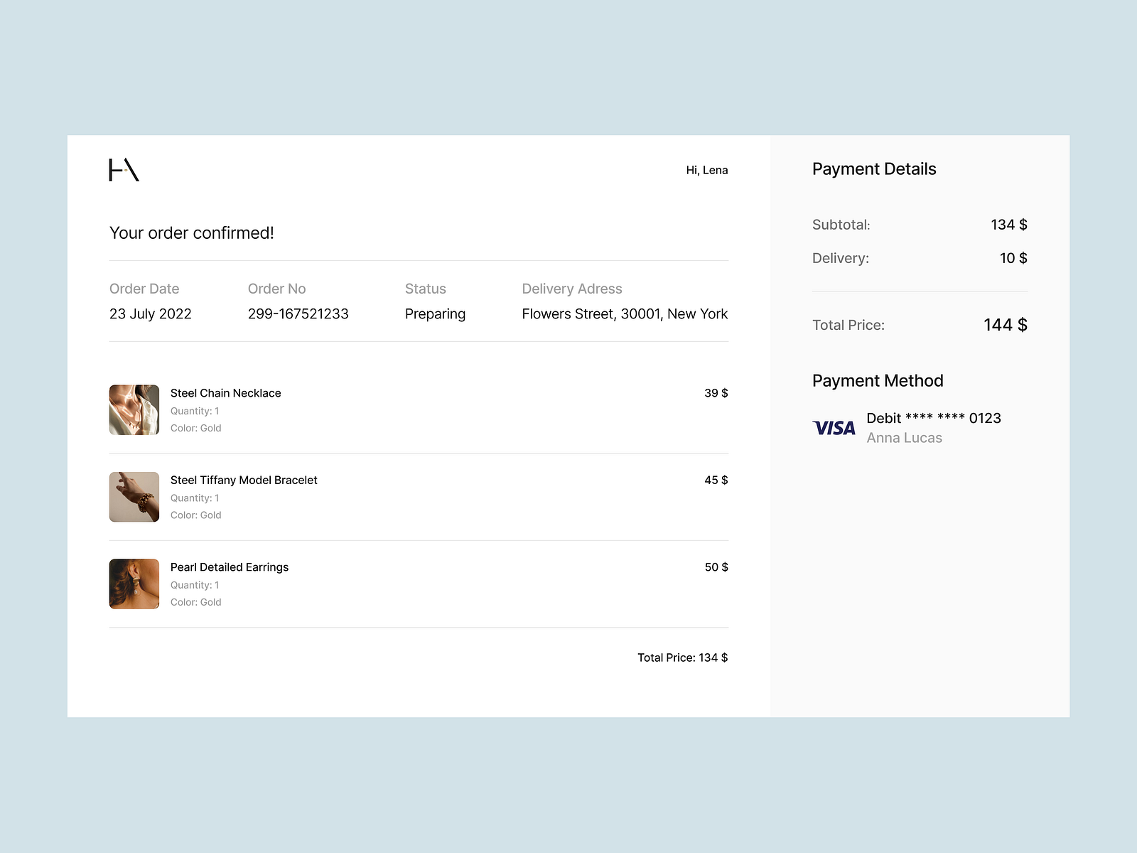 Email Receipt by Hikmet Atceken on Dribbble