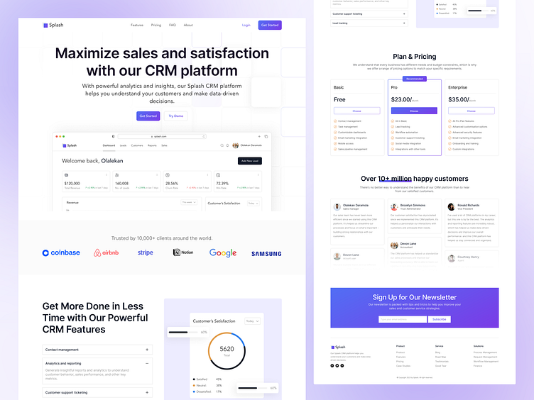 CRM - Landing Page by Daramola Olalekan Olawale on Dribbble
