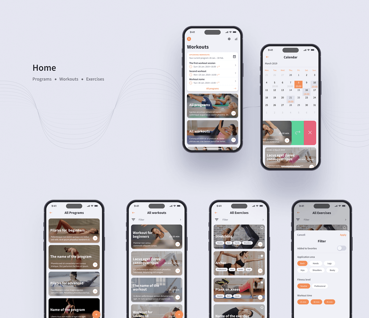 Pilates Workout App by Tetiana Ponomarenko on Dribbble