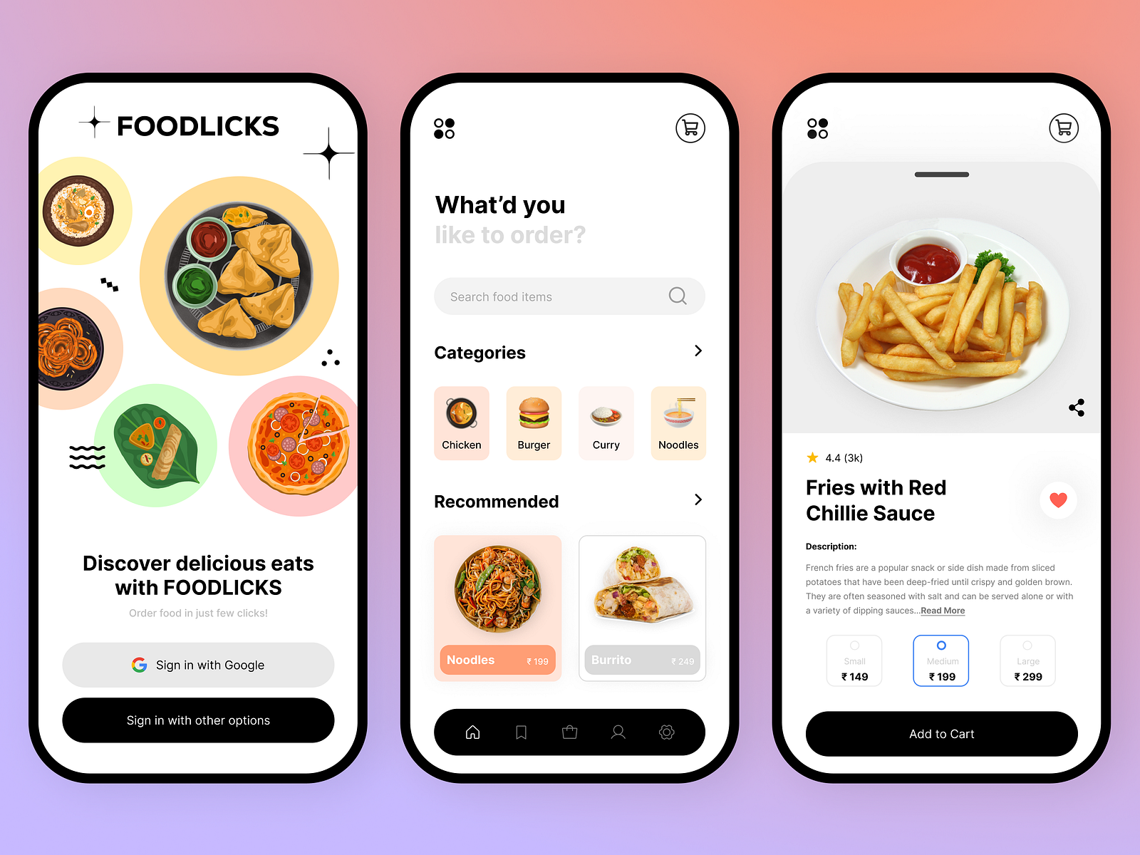 FOODLICKS – Food Ordering App UI Design by Lakshay Nagpal on Dribbble