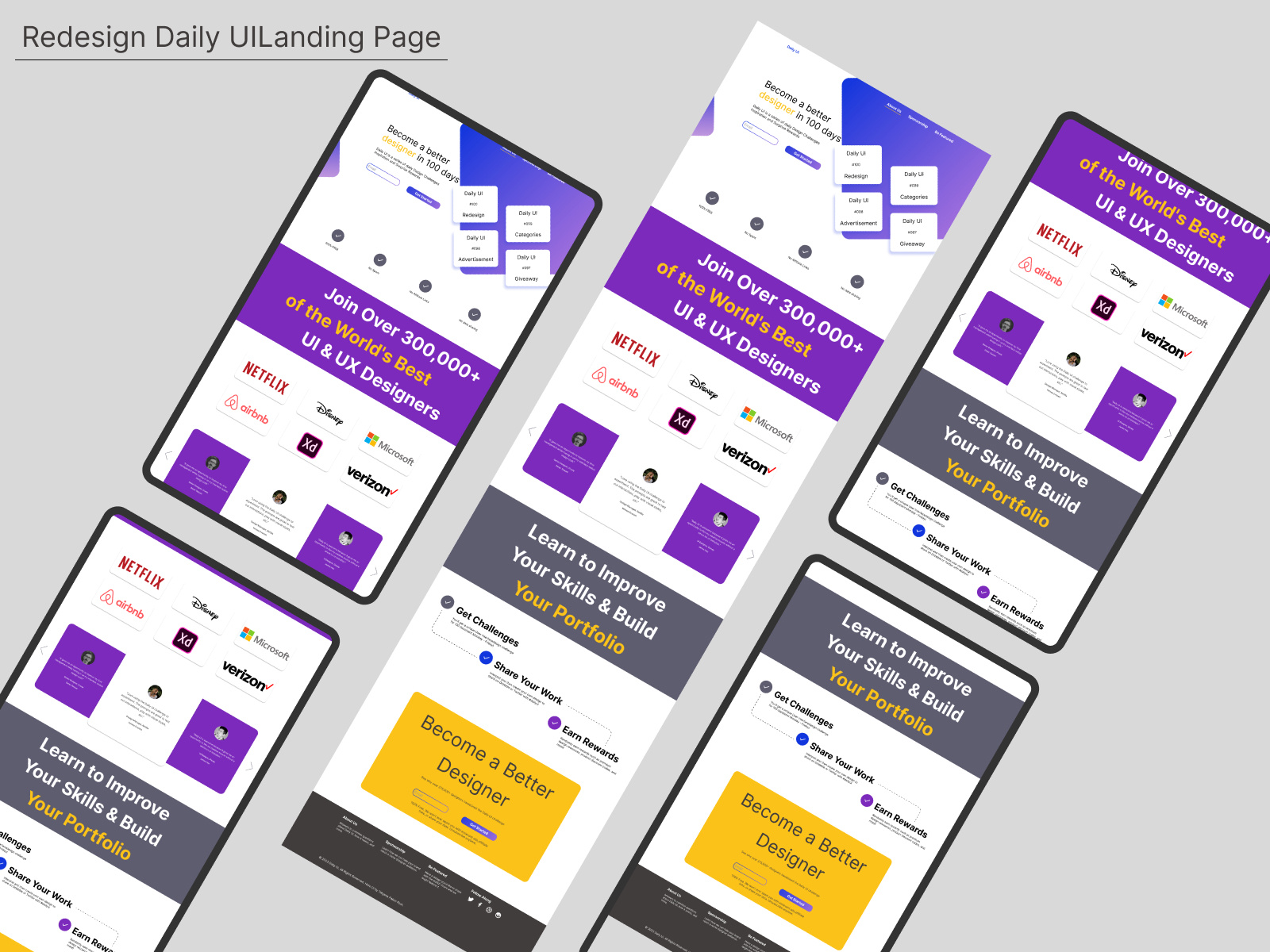 #DailyUI100 Redesign Daily UI Landing Page by Tetyana Paliuh on Dribbble