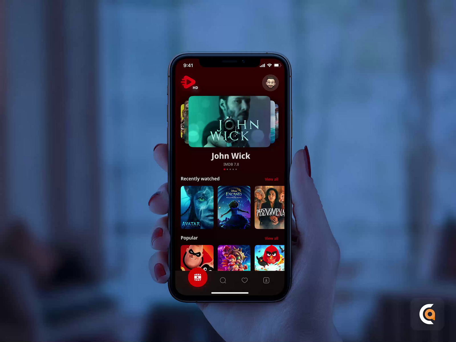 HD Movie Stream - Mobile App by CrawlApps Design Studio on Dribbble