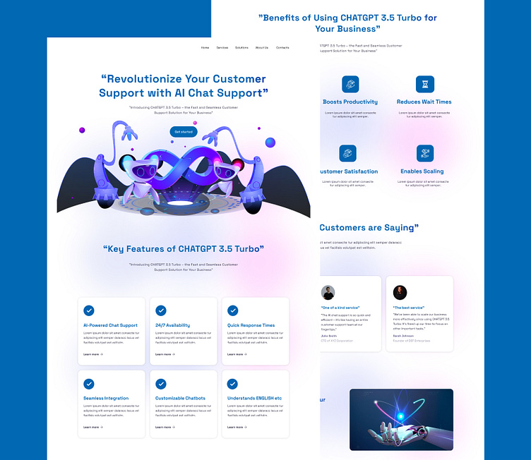 AI Chat Support Landing page by Clint Caramat on Dribbble