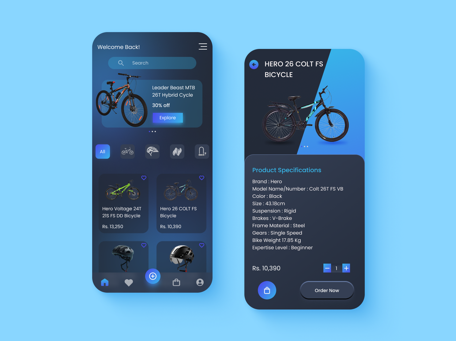 Bicycle App- UI Concept by Aakriti on Dribbble