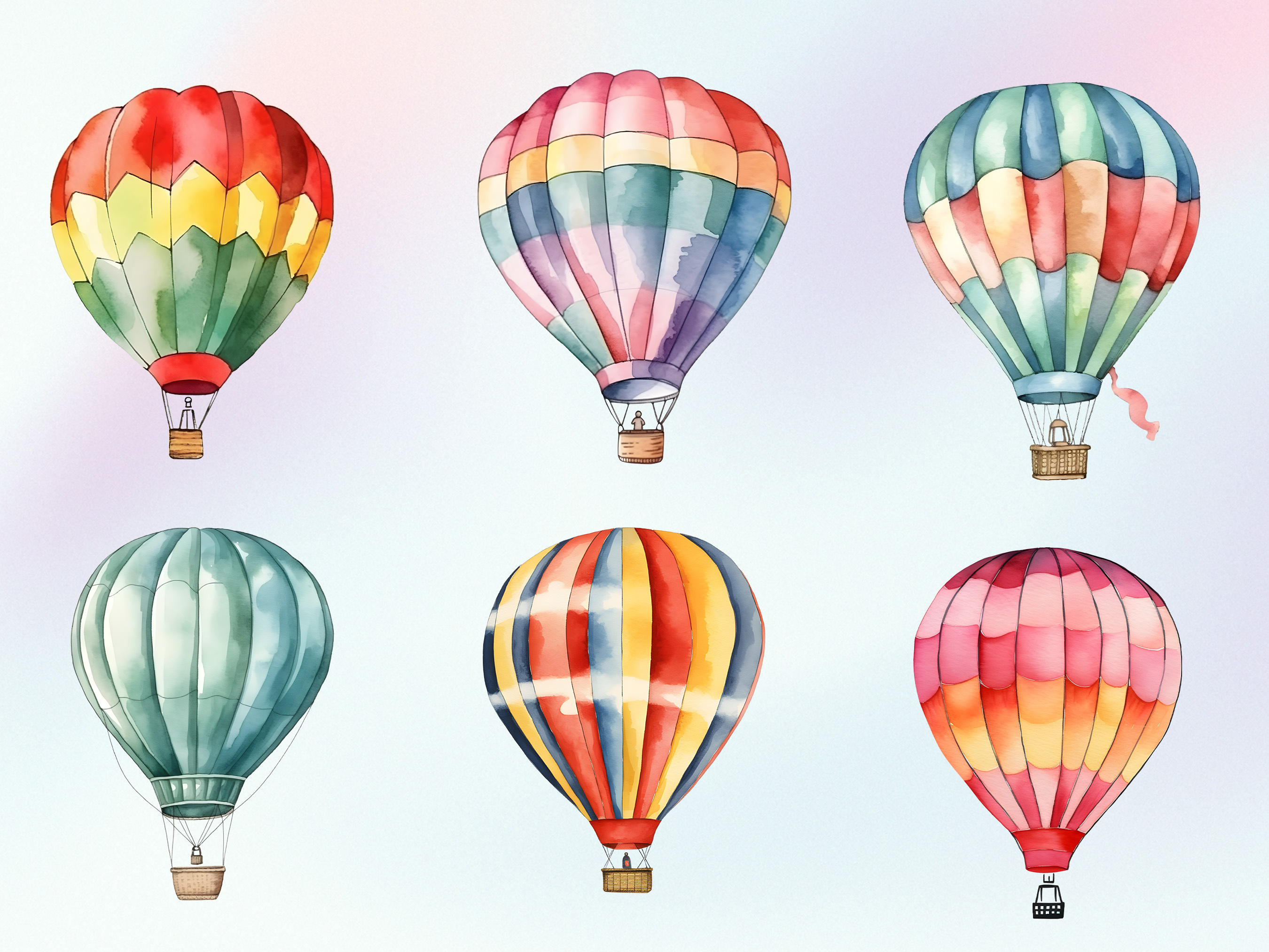 Hot Air Balloons Clipart Pack by Aj Thomas on Dribbble