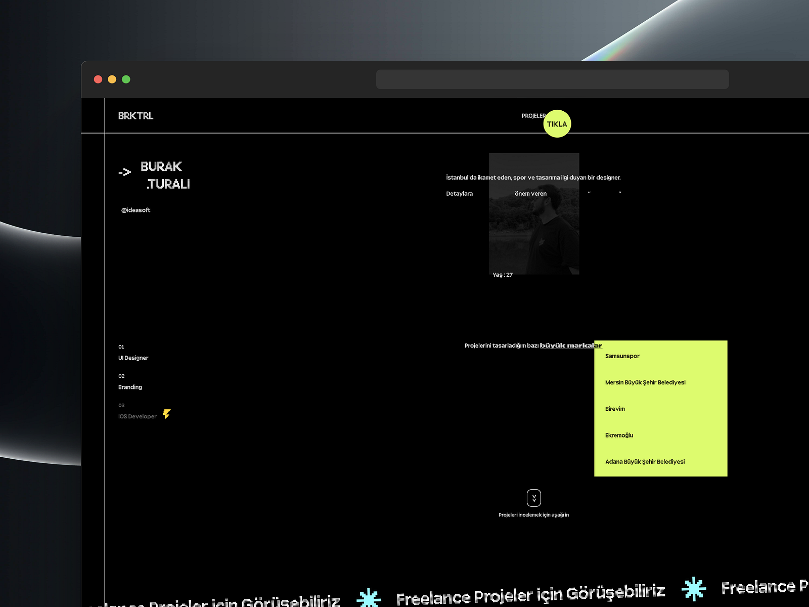 My Personal Website by Burak Turalı on Dribbble