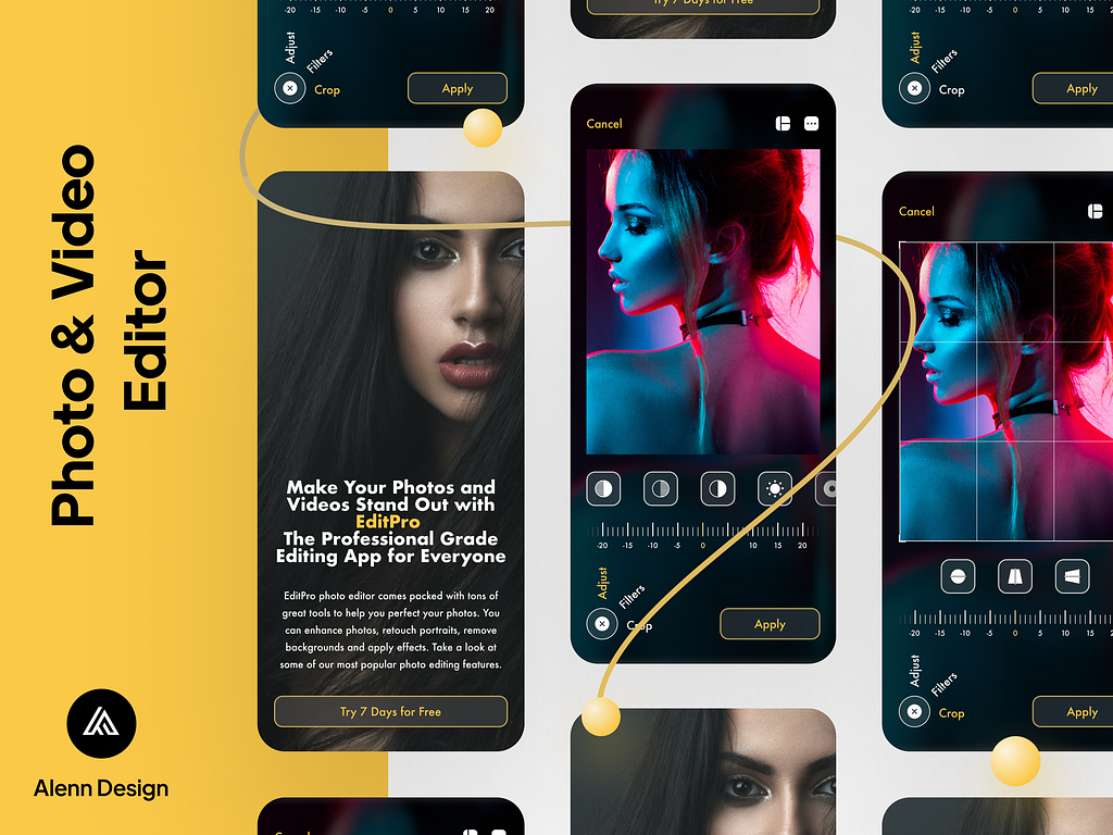 EditPro - Photo & Video Editor UI Design by Alenn.design on Dribbble