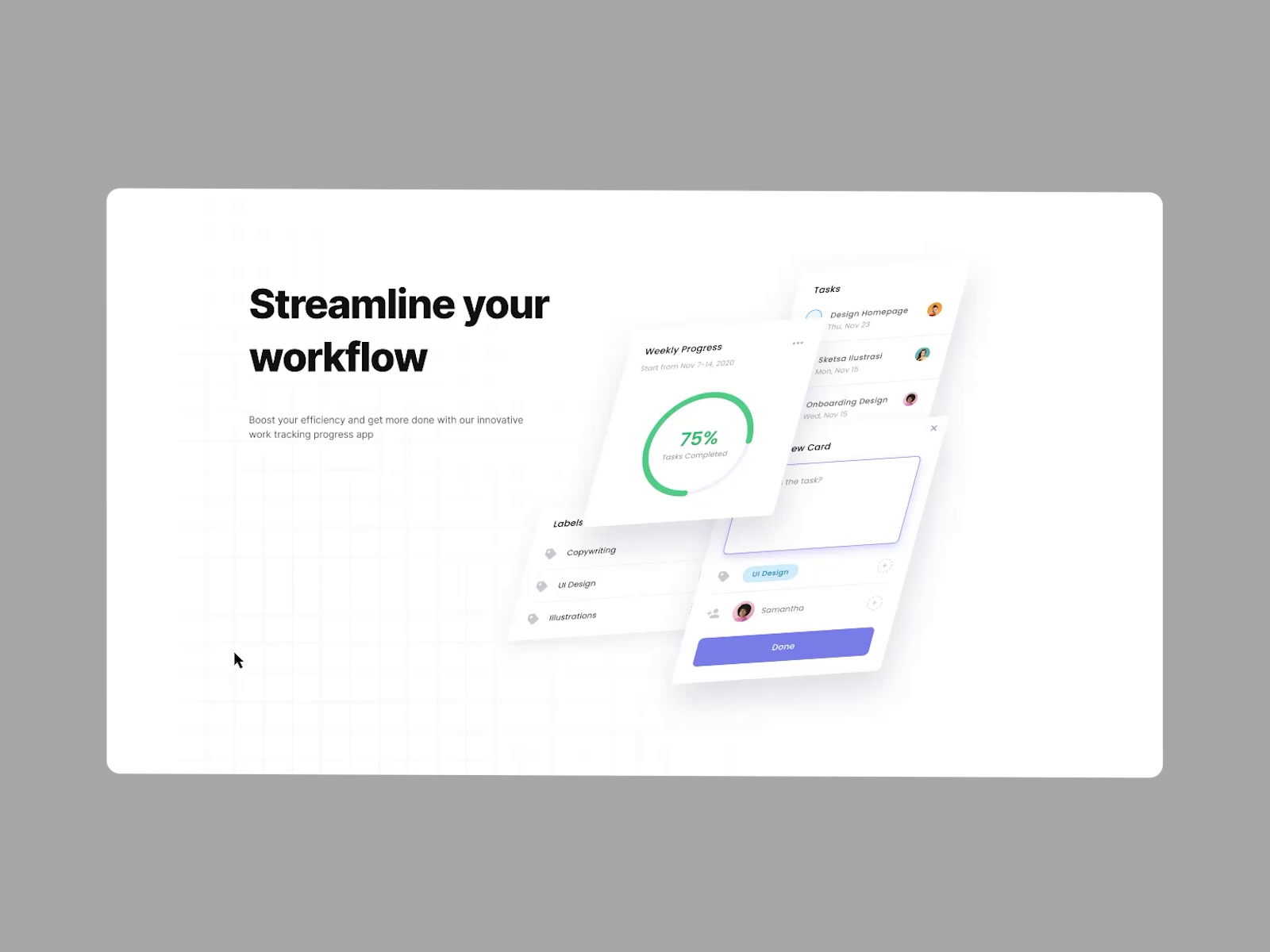 Subtle tilt animation on hover by Fajar Riadi on Dribbble