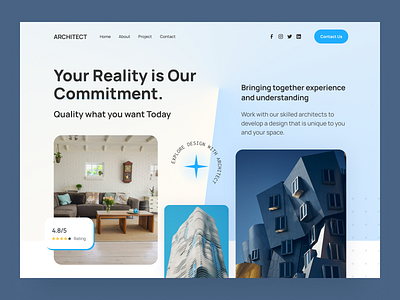 Architecture Website Homepage by Rajesh Godhaniya on Dribbble