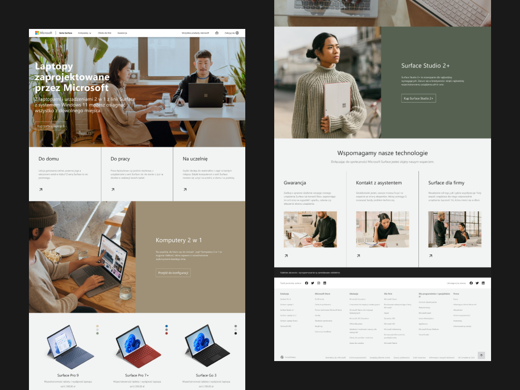 Microsoft Surface web - redesign idea by Karolina Nowacka on Dribbble