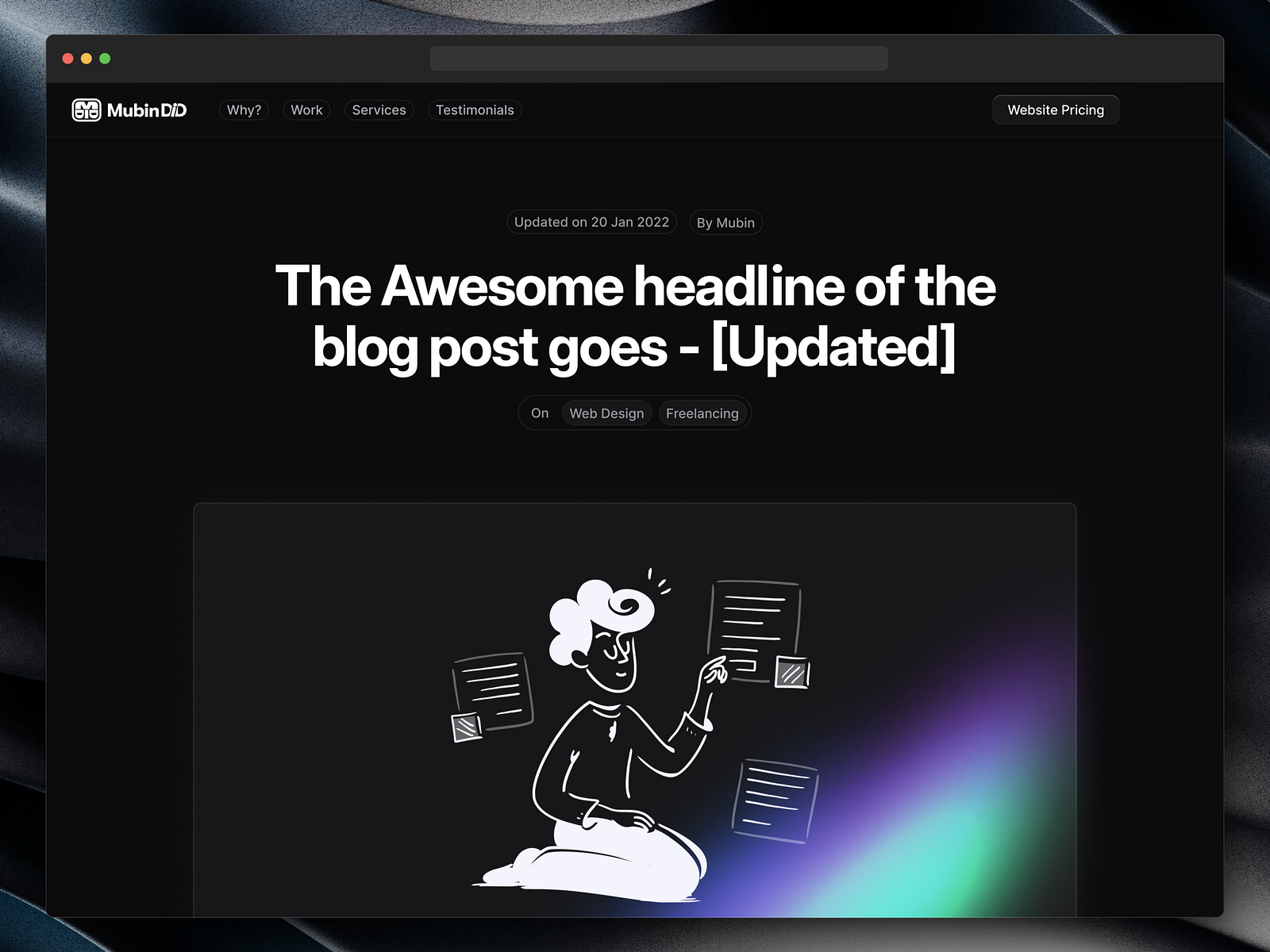 Dark Mode Blog Post page design for personal website by Farhan Mubin 🌿 ...